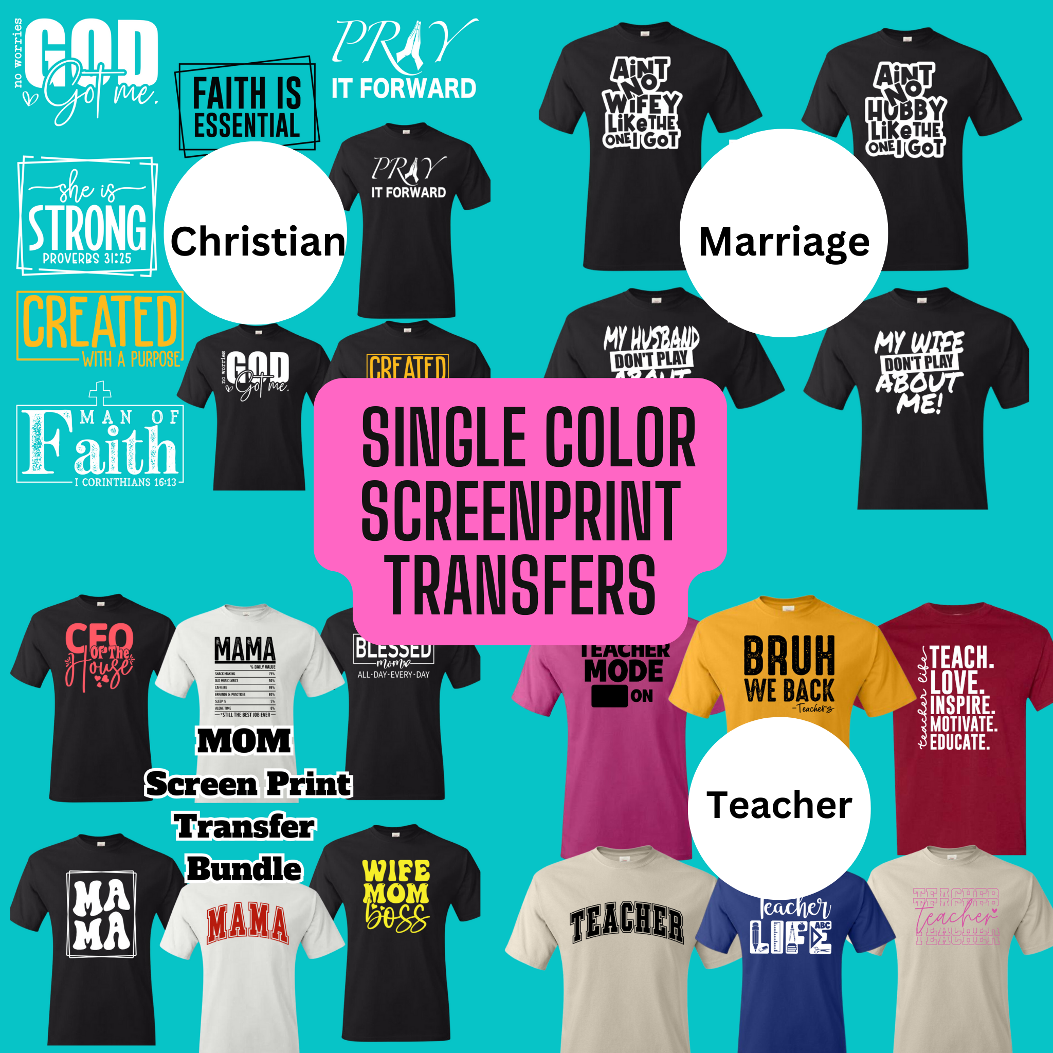 SCREENPRINT TRANSFERS (SINGLE COLOR) – The Blanks Spot