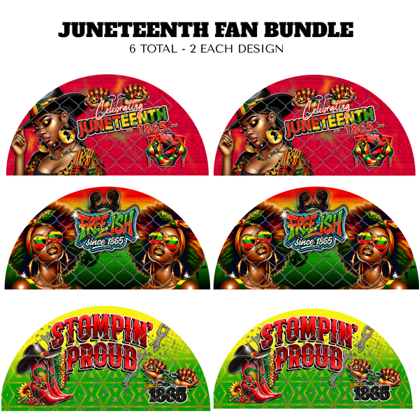 BUNDLE (6PK) - JUNETEENTH CLACK FAN TRANSFERS - (Sublimation) (Ready t ...