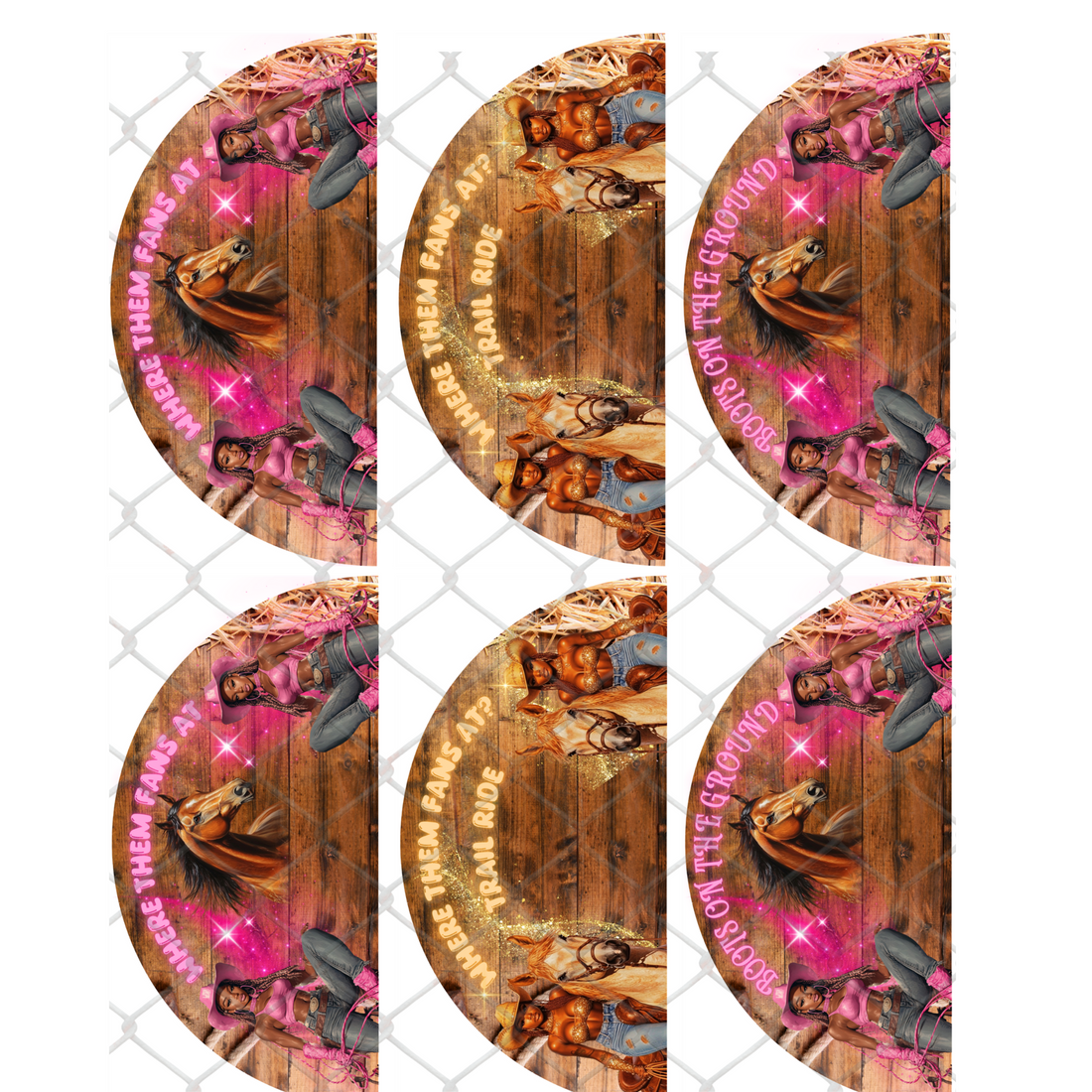 BUNDLE (6PK) - TRAIL RIDE CLACK FAN TRANSFERS - (Sublimation) (Ready t ...